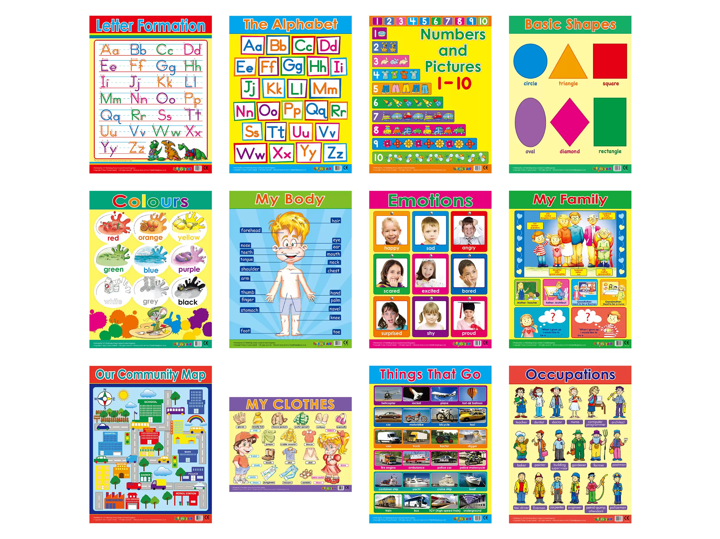 Preschool Charts (12 Wall Charts) - Educational Wall Chart Pack in ...