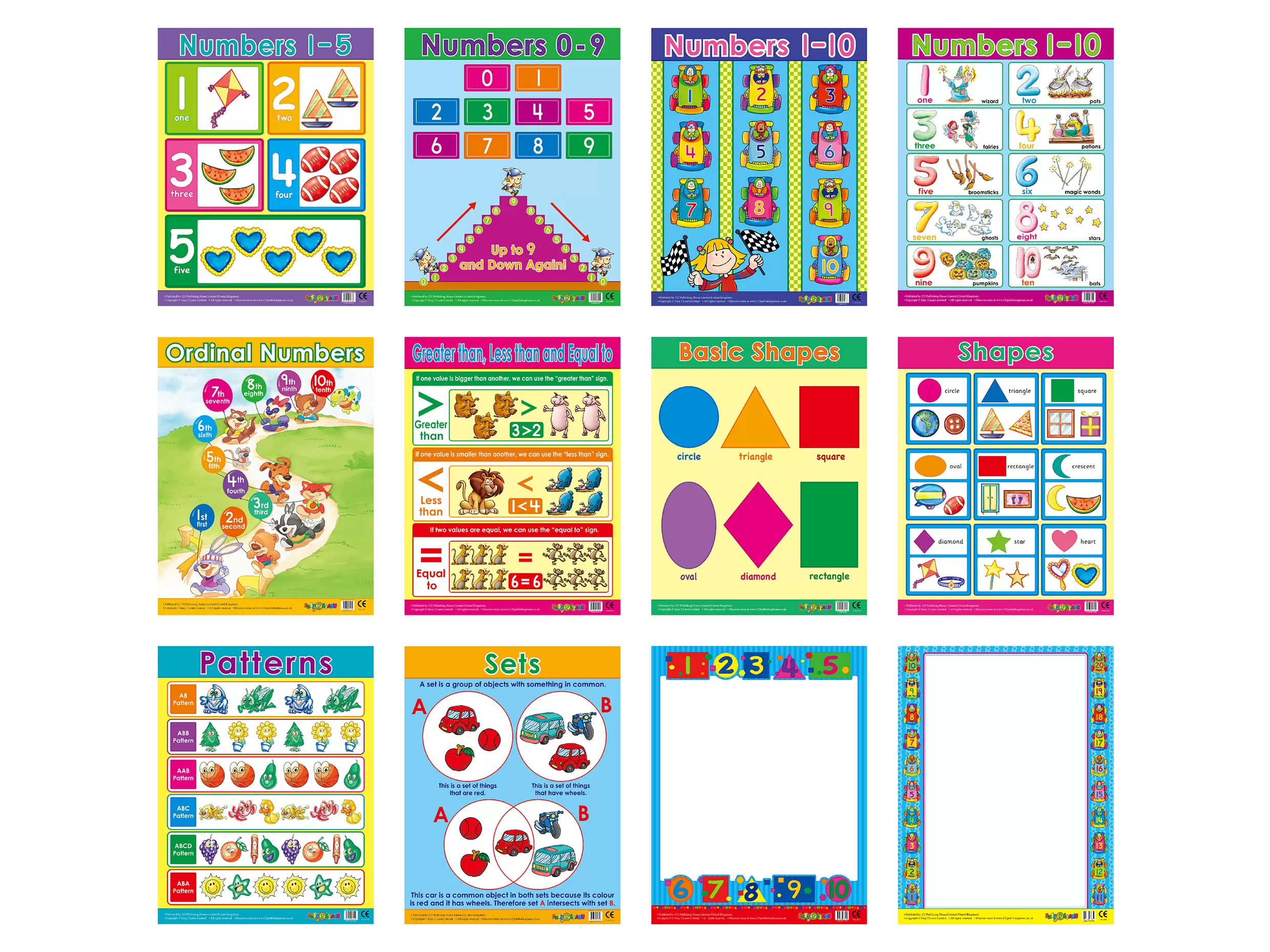 Early Maths (12 Wall Charts) - Educational Wall Chart Pack in English ...