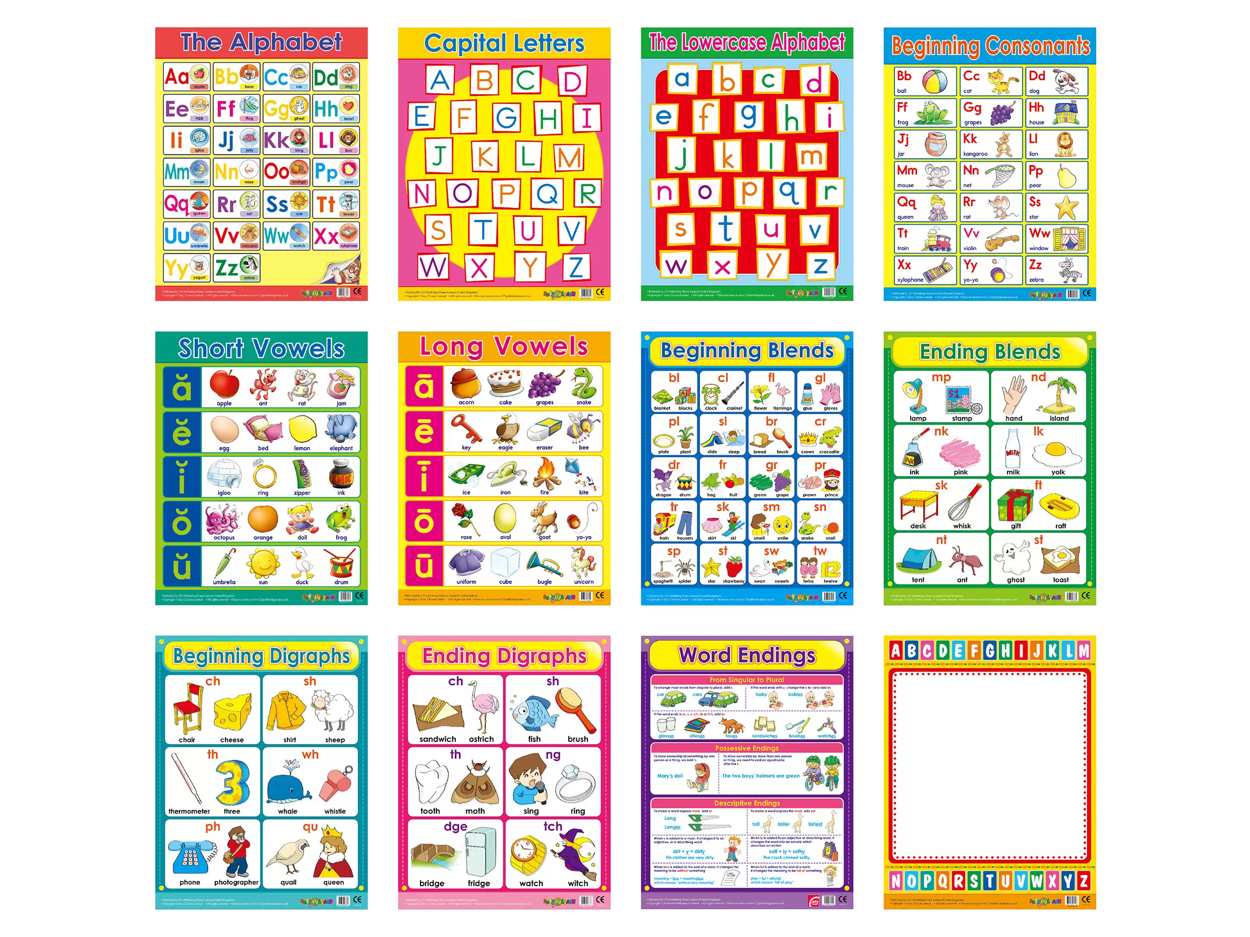 Language Arts (12 Wall Charts) - Educational Wall Chart Pack in English ...